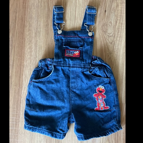 Sesame Street | Bottoms | Vintage Sesame Street Elmo Denim Overalls ...